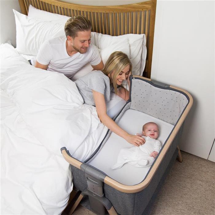 Patut co-sleeper bebe 2 in 1 Tutti Bambini CoZee, Oak & Charcoal ...